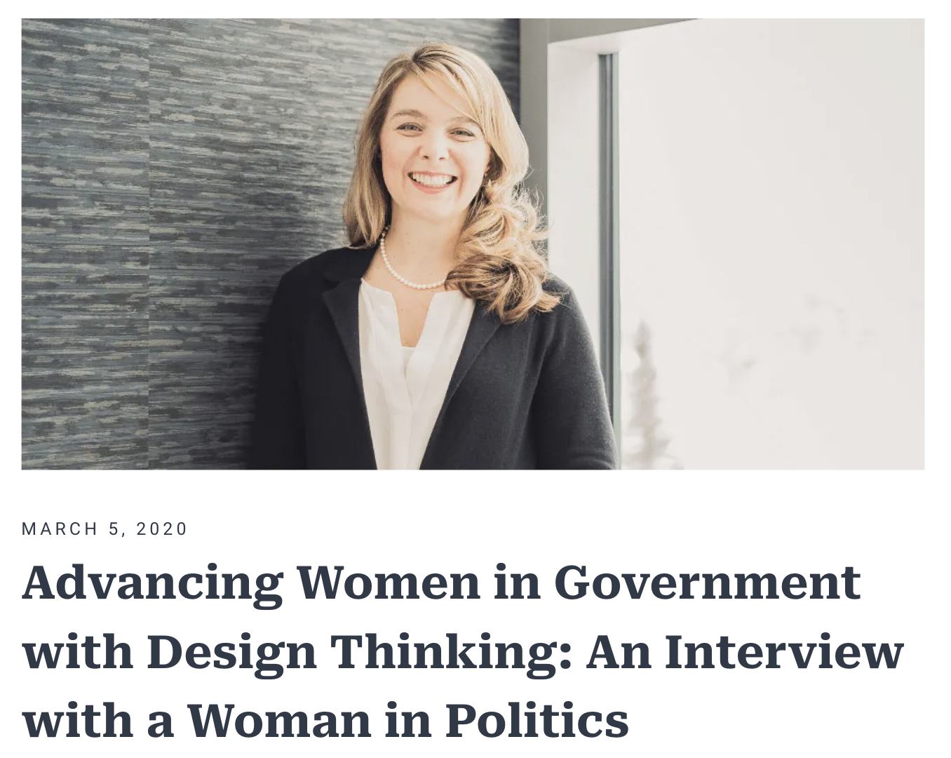 Advancing Women in Government with Design Thinking: An Interview with a ...